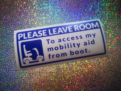 LEAVE ROOM DISABLED/MOBILITY SIGN car window bumper van vinyl decal ...