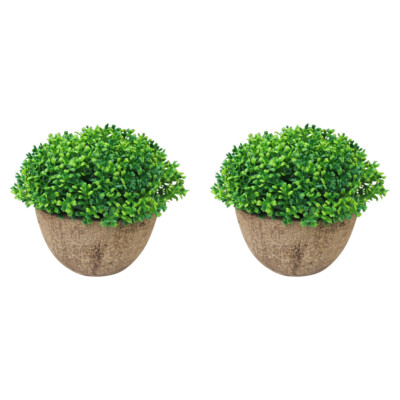 2x Potted 11cm Heather Small Artificial Faux/Fake Plant Home Garden ...