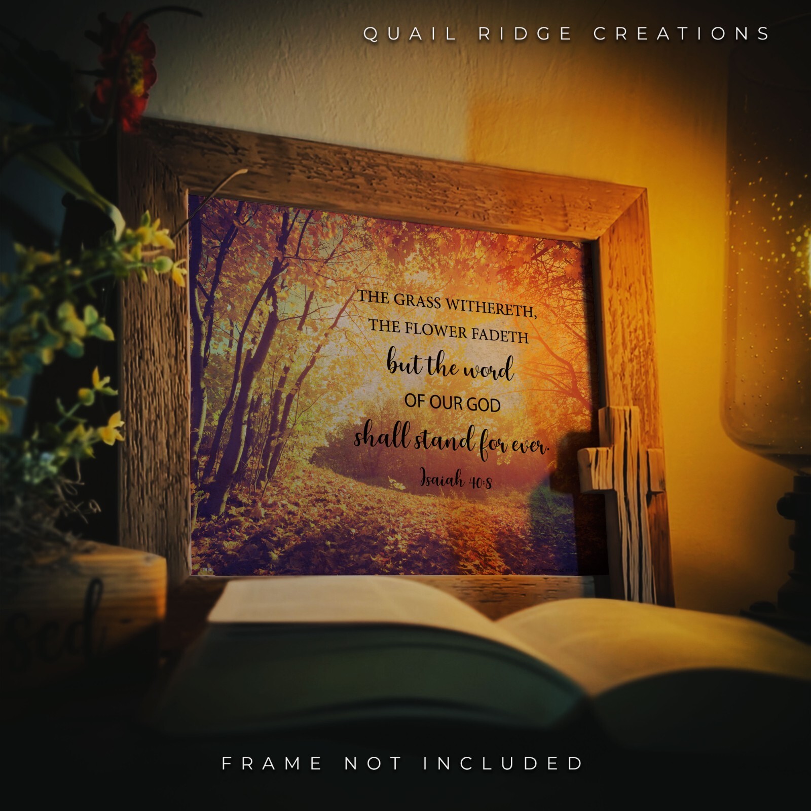 Religious Art Print 8X10 Bible Verse Isiah 40:8 Scripture Church Home ...