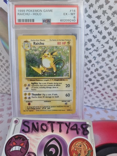 Raichu 14/102 Holo Rare Base Set Pokemon Card PSA 6 WOTC Vintage ...