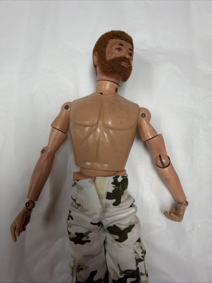GI Joe Figure Brown Flocked Fuzzy Hair & Beard with Scar On Face Vntg ...