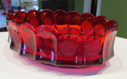 Vintage Fostoria Ruby Red Oval Coin Pattern Glass Bowl - 9" x 5 1/2" | eBay