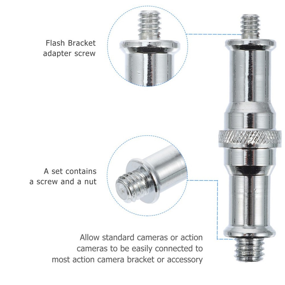 2 Sets Screw Nut Adapter Tripod Mount Screws Thread Flash Light Stand ...