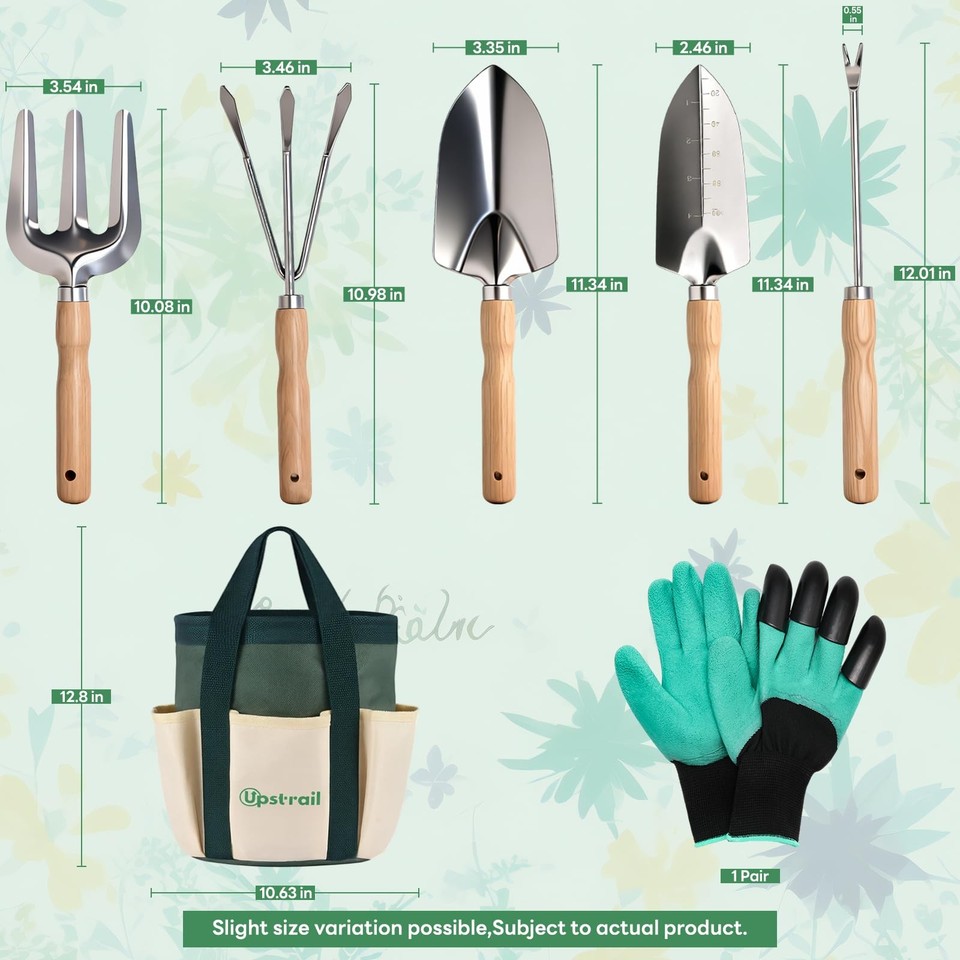 Gardening Hand Tools with Durable Garden Tools Bag and Rust-Proof ...