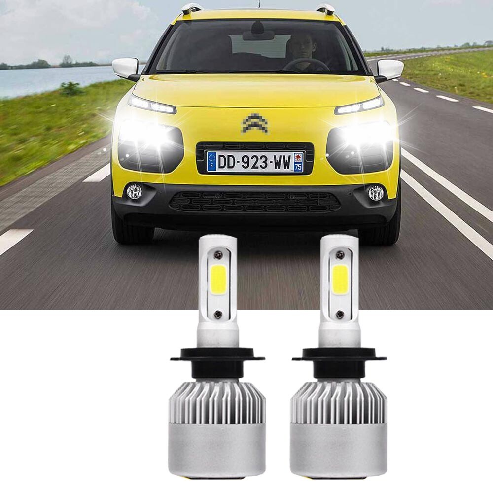 FOR CITROEN C4 CACTUS 2014+ 2x H7 Kit Car LED Headlight Bulbs PURE ...