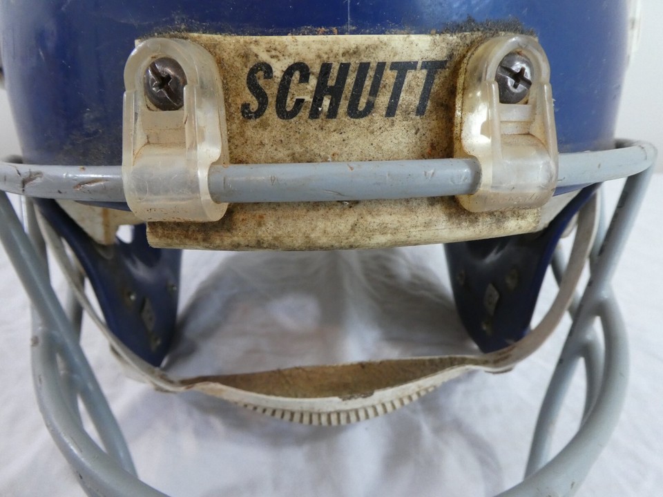 Vintage Blue Schutt Football Team Helmet Recruit LG Jr Pro FJA 7860 ...