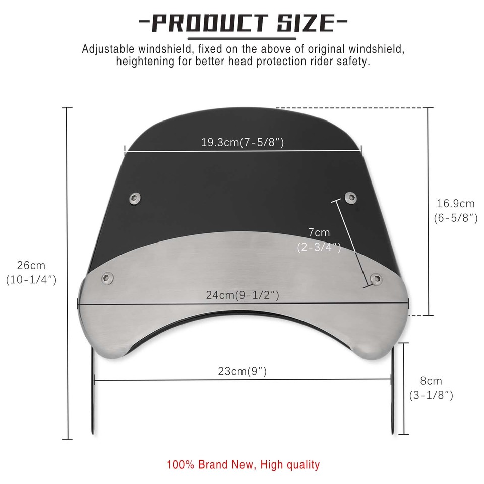 5"-7" Windshield Screen Deflector w/Bracket Kit For Moto Guzzi V7 850 ...