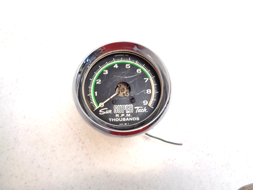 VINTAGE EARLY 1960'S SUN SUPER TACH 9K TACHOMETER W/CUP SST-9 FORD ...