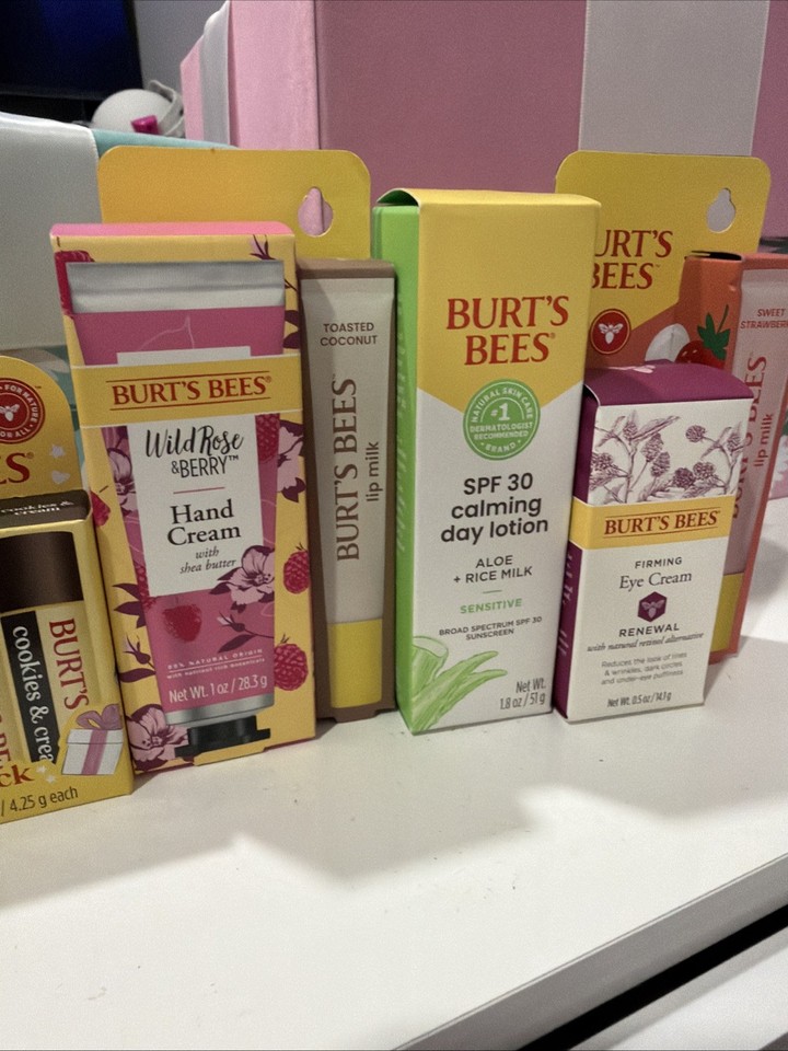 Burt’s Bee Bundle Lot Of 6 Eye Cream, Hand Cream, Party Pack, SPF 30 ...