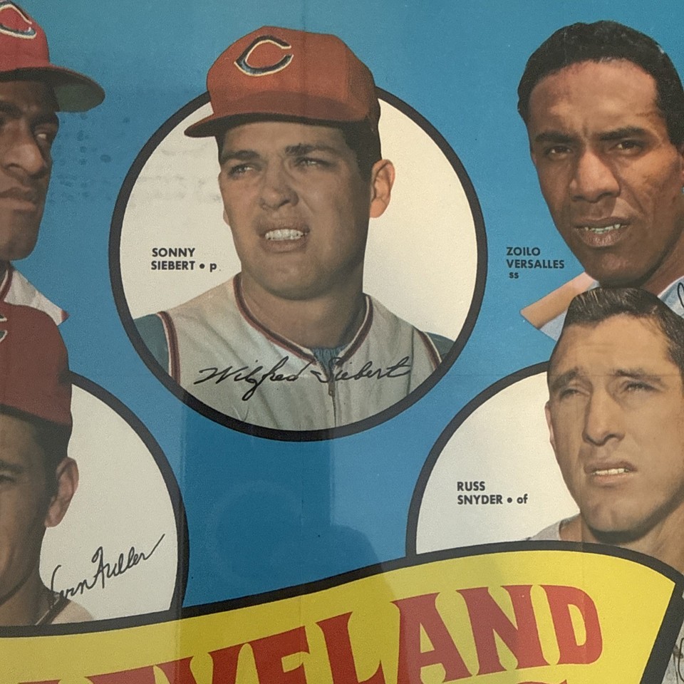 1967 Topps Pin-Ups CLEVELAND INDIANS Baseball Poster 12”x 20” | eBay