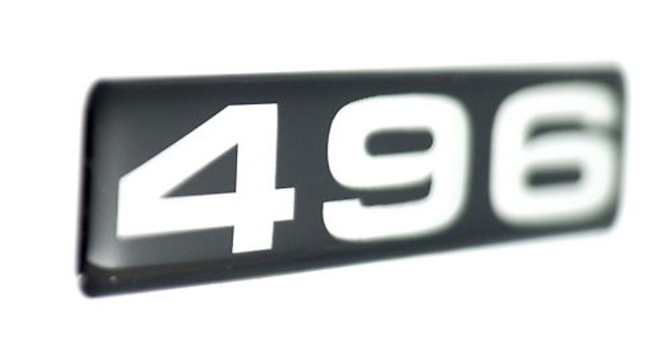 496 EMBLEM (B) Super Sized SATIN CHROME ON BLACK | eBay