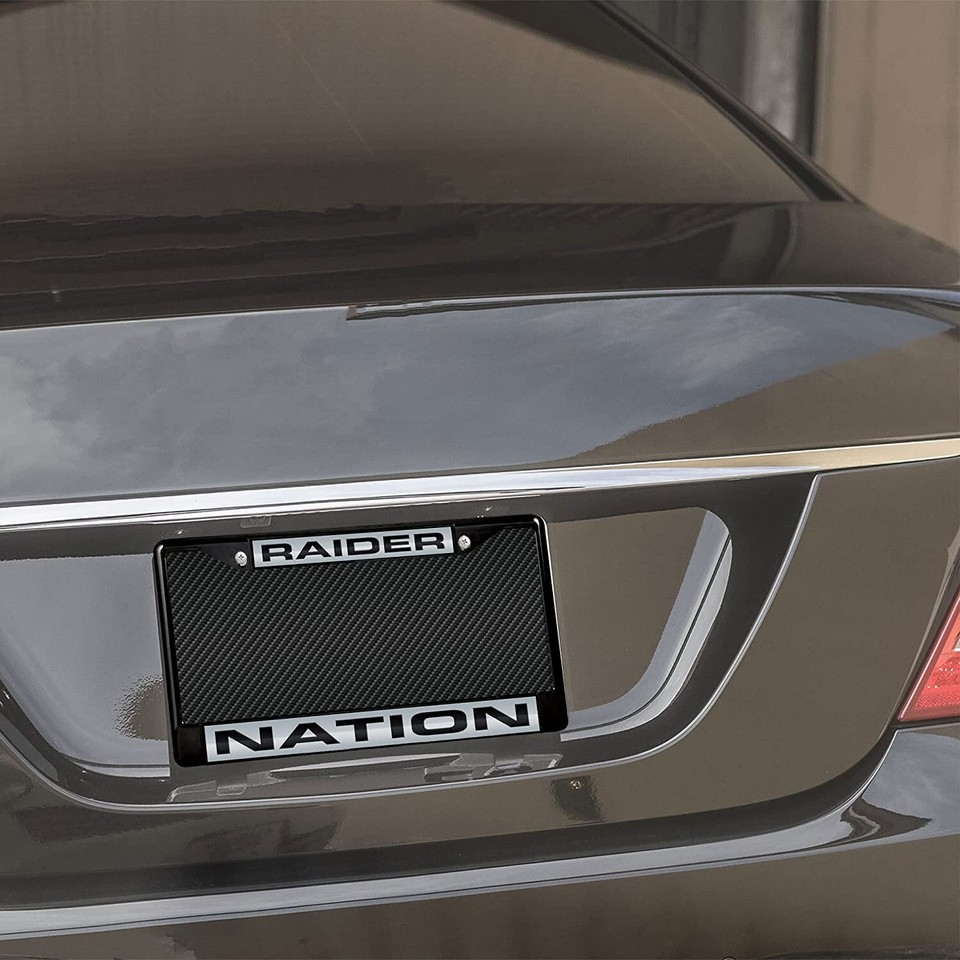 NFL Raiders Nation Standard Black Metal License Plate Frame, 6 x 12.25 ...