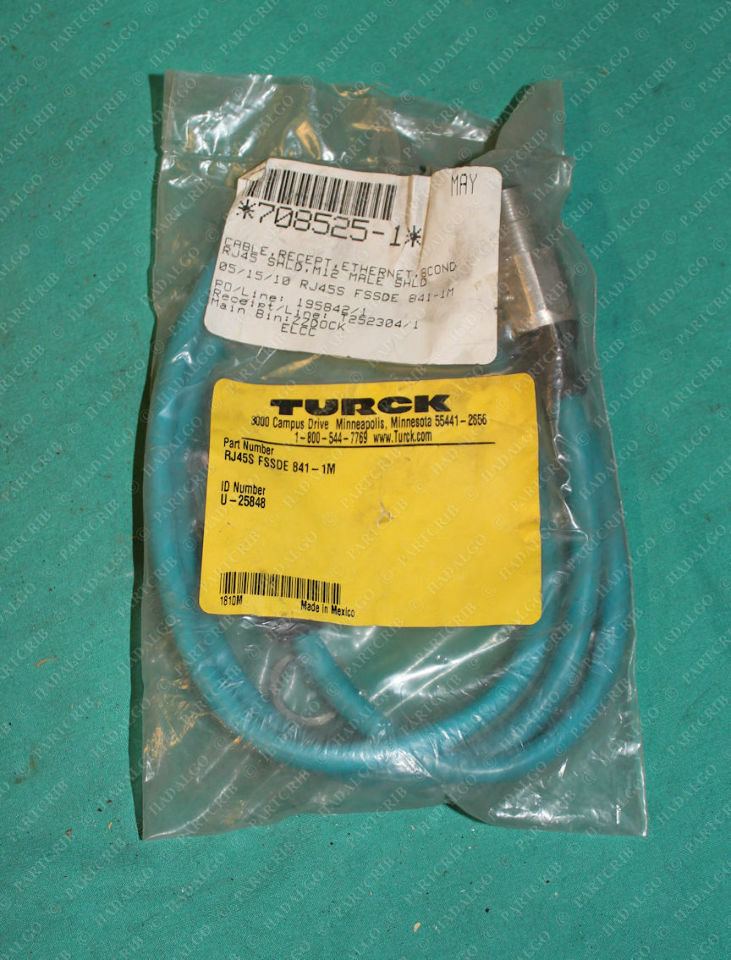 Turck, RJ45S FSSDE 841-1M, U-25848, 708525-1, Ethernet Receptacle Cable ...