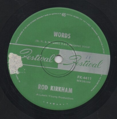 THE BEE GEES ROD KIRKHAM Rare 1971 Aust Only 7" OOP Festival Single ...
