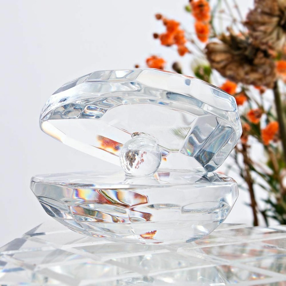 Reflective Sea Shell Pearl Figurine Crystal Paperweight Home Wedding ...