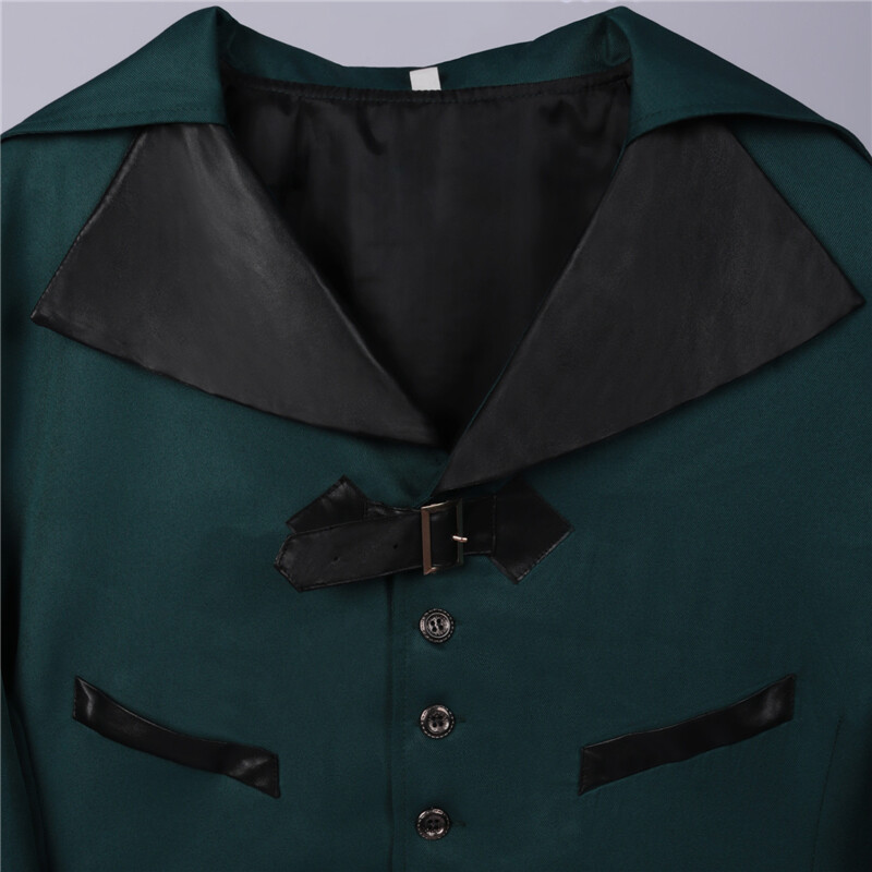 Men Medieval Swallow-tailed Coat Mid-length Jacket Magician Gothic ...