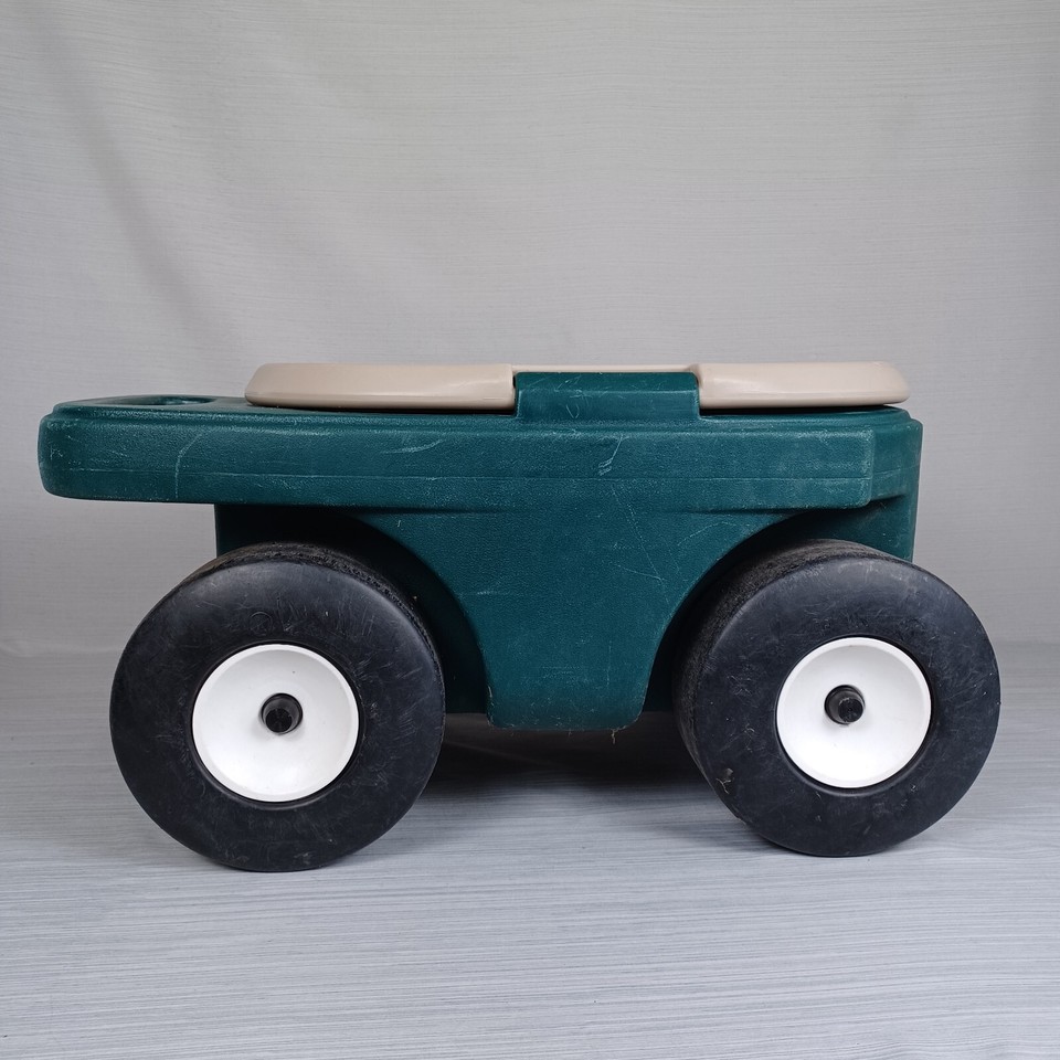 Step 2 Multi Purpose Rolling Garden Hopper Utility Seat Storage Cart ...