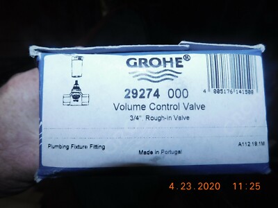 GROHE- 3/4 inch volume control rough in valve -ITEM# 29274 000 | eBay