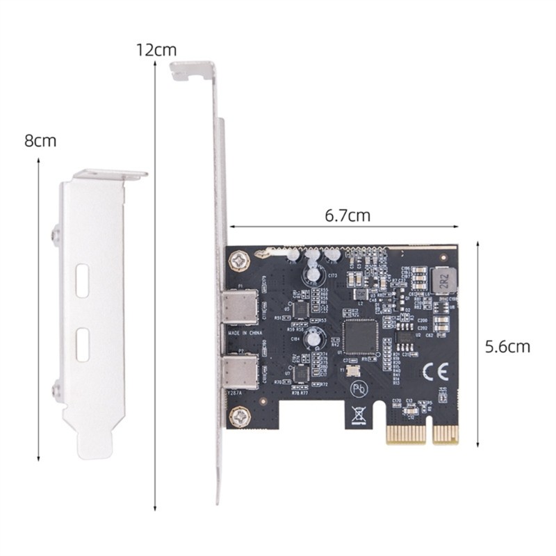 PCIE To USB 3.2 GEN1 5Gbps PCIE Adapter Double Type C Expansion Card ...