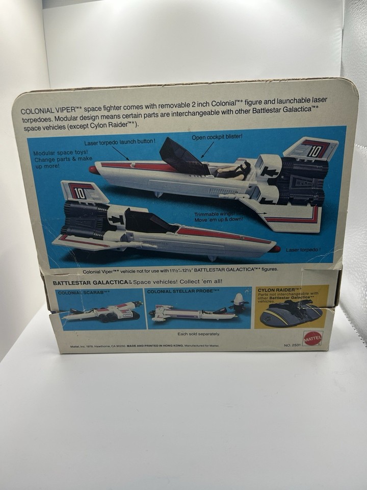 Colonial Viper 1978 Battlestar Galactica w/ Pilot , Missile And Box ...