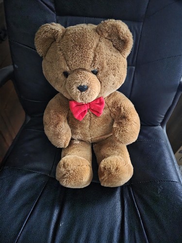 Vintage Honey Jo Dakin Plush Brown Teddy Bear With Red Bow EUC 1986 ...