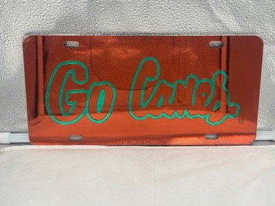 Miami Hurricanes NCAA Orange Mirrored Laser Cut License Plate Craftique ...