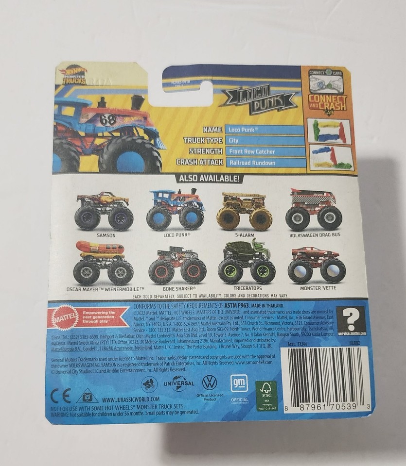 2023 Hot Wheels Monster Trucks Blue Loco Punk Back To Basics 3/6 | eBay