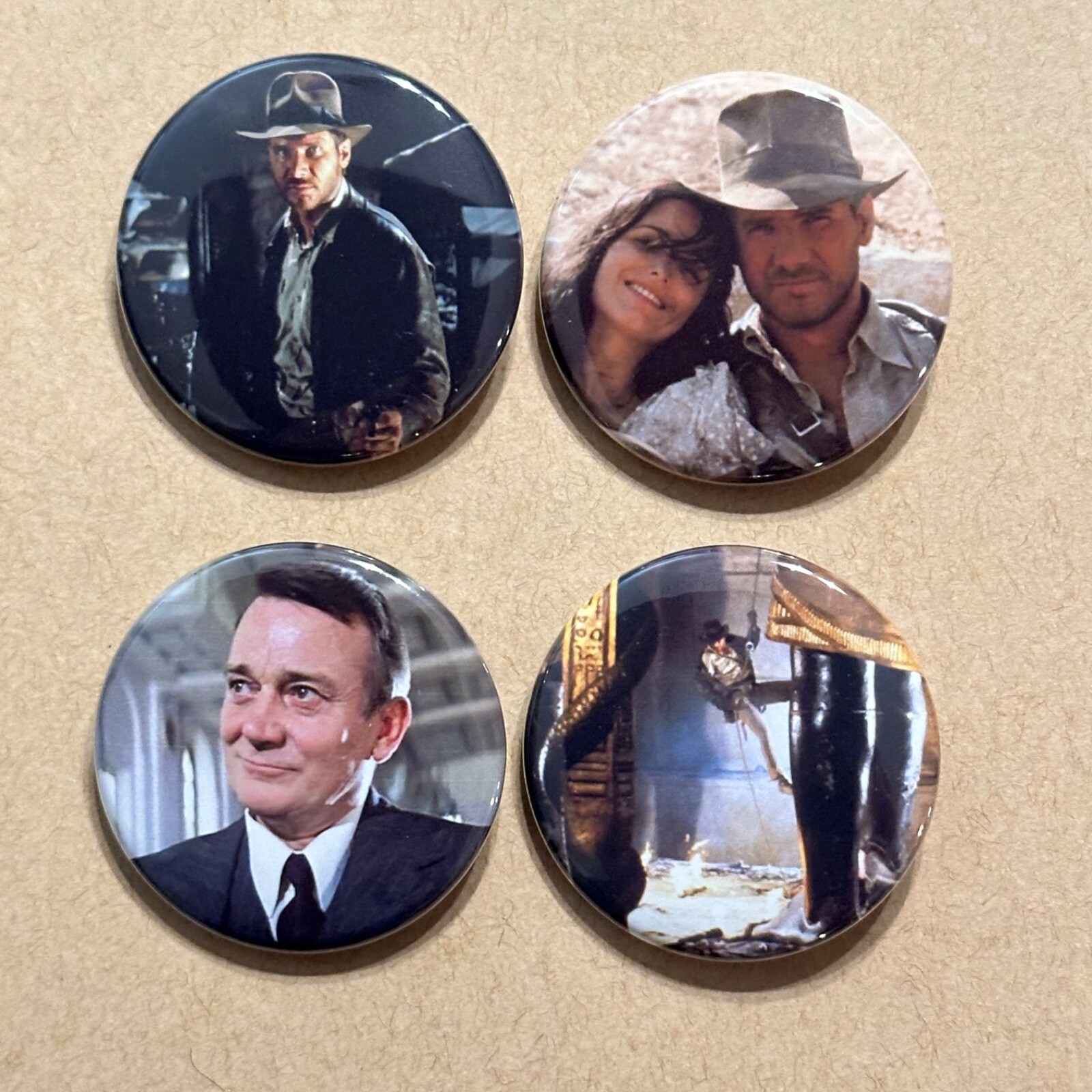 4 Indiana Jones Raiders Of The Lost Ark 1.5" Pinback Buttons (Choose ...