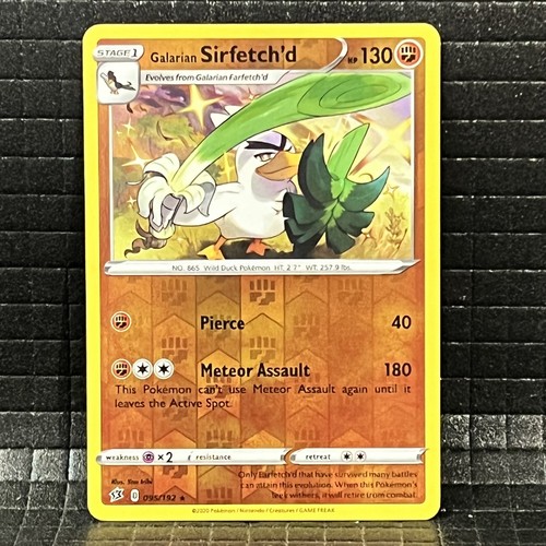 Galarian Sirfetch'd #95/192 Rebel Clash Reverse Holo Rare Pokemon Card ...