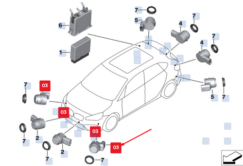 BMW X2 F39 Capteur de stationnement PDC 66209283753 9283753 NOUVEAU ...