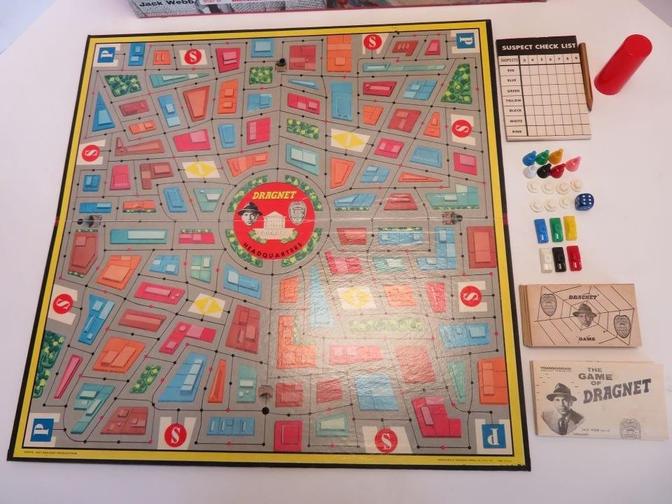 Vintage 1967 DRAGNET Board Game by Transogram 100% Complete | eBay