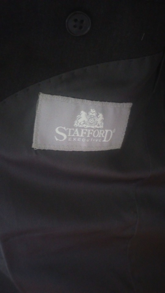 Stafford Men's Suit 38R Jacket 32x32 Pleated Pants Charcoal Gray Wool ...