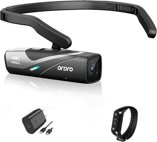 ORDRO EP8 4K Camcorder 60FPS Vlog Hands Free Wearable Camera, Head ...