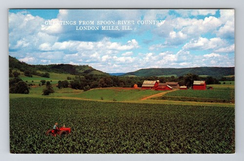 London Mills IL-Illinois, General Greetings, Antique Vintage Souvenir ...