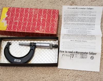 STARRETT 436 OUTSIDE MICROMETER 1" - 2" T436RL-2 W/ BOX NICE USED ...