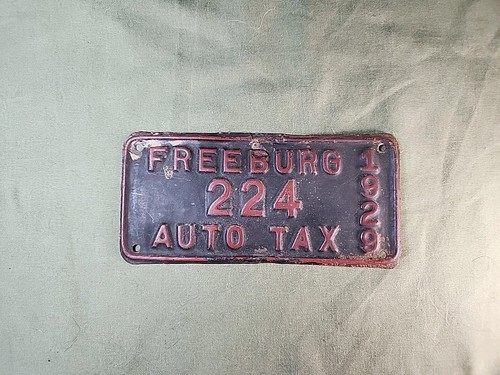 Vintage Motorcycle License Plate Freeburg Illinois 1929 Three Digit | eBay