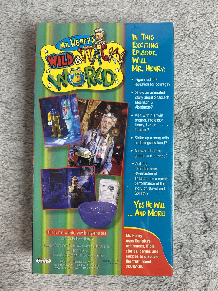 Mr. Henry's Wild & Wacky World VHS Scared and Brave Frank Peretti NEW ...