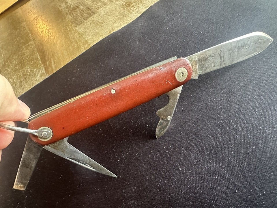 Rare Vintage Olean NY Kabar KA-BAR Kamp Knife Camp Folding Blade WW2 ...