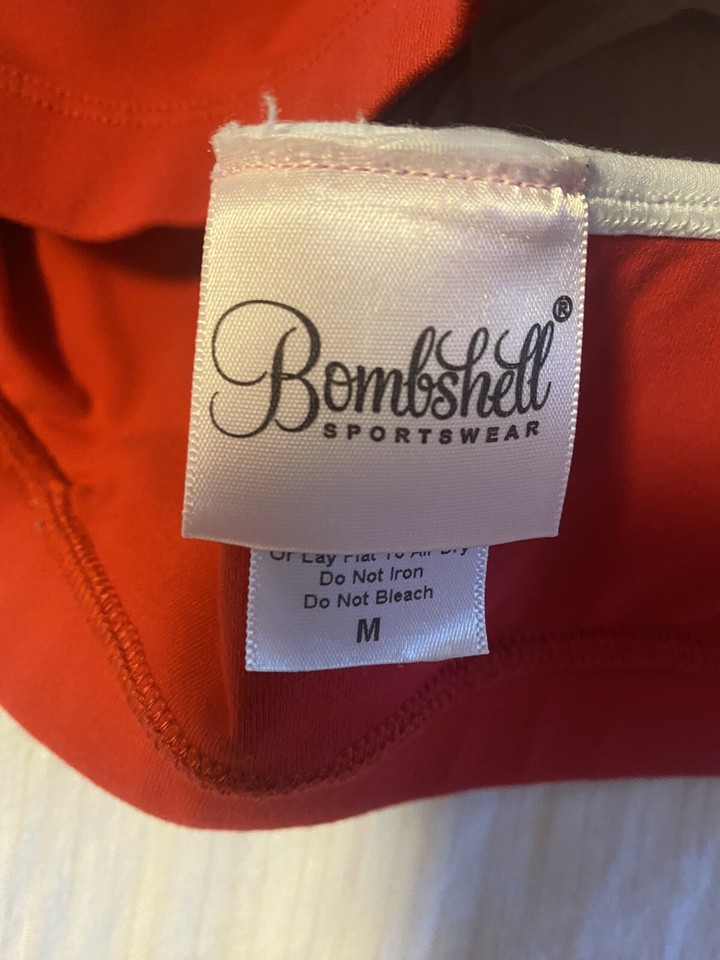 Bombshell Sportswear RARE Cross My Heart Bra Medium Red | eBay