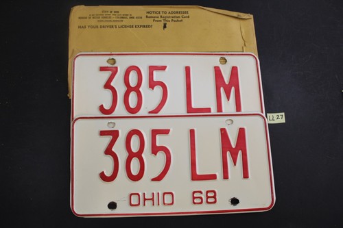 1968 - OHIO LICENSE PLATE - PAIR - 385 LM (LL 27 | eBay