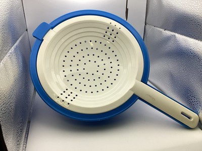 Tupperware Double Colander Strainer Blue White Set - NEW - BPA free | eBay
