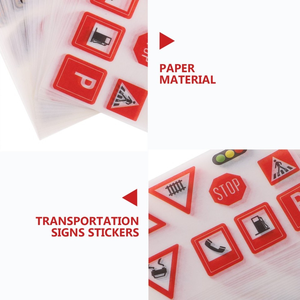 30pcs Traffic Sign Sticker: Removable Road Sign Wall Decals - Stop ...