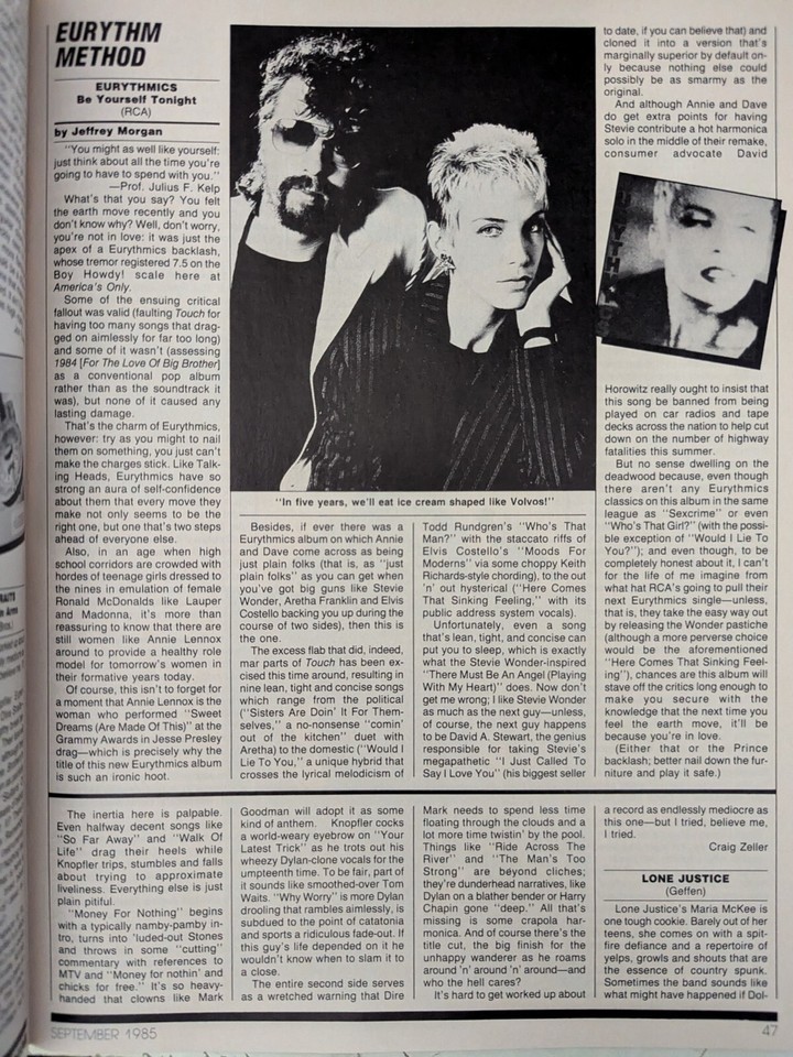 Creem Magazine September 1985 Robert Plant, Giuffria, Sade, R.E.M ...