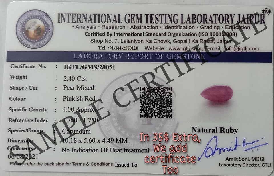 AAA Natural Mozambique Pink Ruby Loose Emerald Cut CERTIFIED Gemstone 1 ...