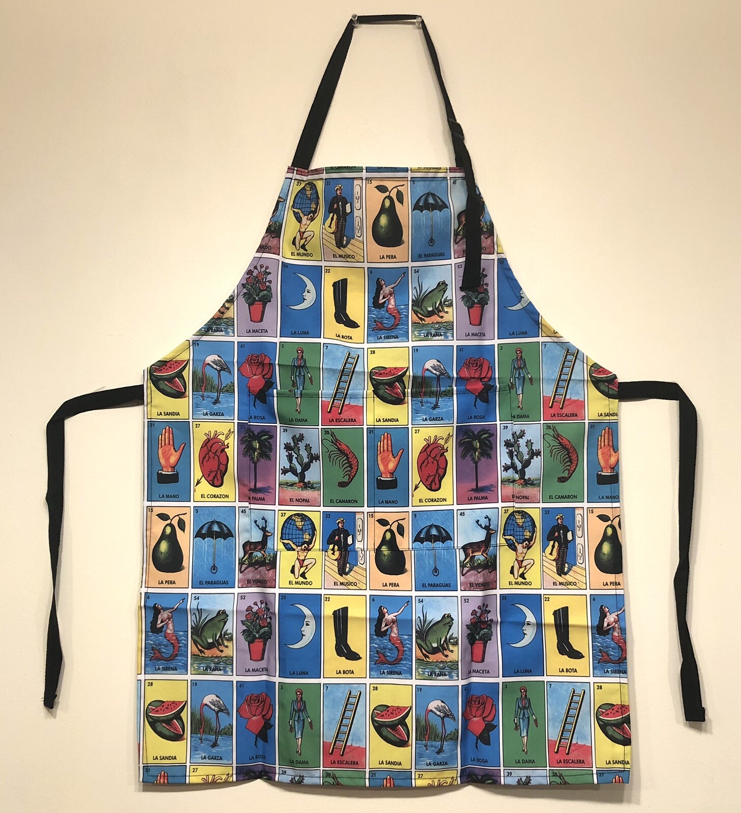 Mexican Bingo Apron - Adjustable Waist With Pockets - Mexican Loteria ...