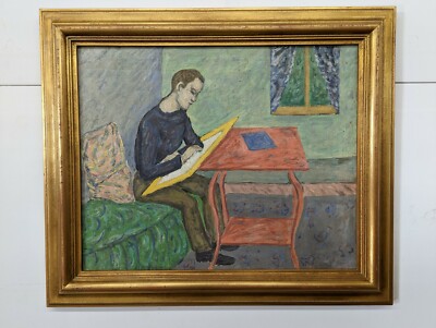Vintage 1930 MAX SCHNITZLER Mid-Century Abstract Impressionist Painting ...