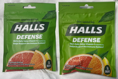Halls Defense Vitamin C Supplement Drops, Assorted Citrus Flavored 28 ...