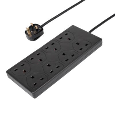 8 Way Mains Extension Lead 5 Meter Gang Socket Power 5M Metre Cable 13A ...