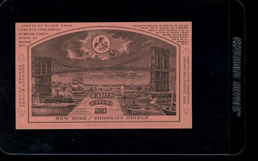 Fahys Coin Brooklyn Bridge Advertising Card No. 1 | eBay