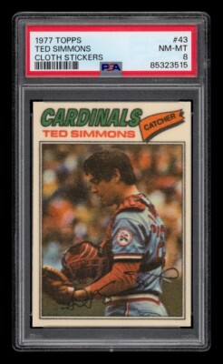 1977 Topps Cloth Stickers Set-Break # 43 Ted Simmons PSA 8 NM-MT | eBay